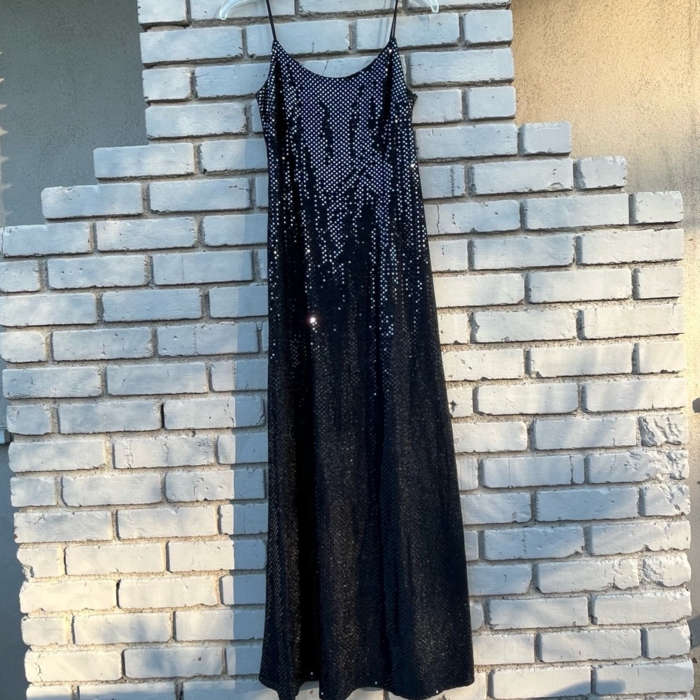 Vintage Js Collections Sequin Gown In Black -Size 8 - Gem